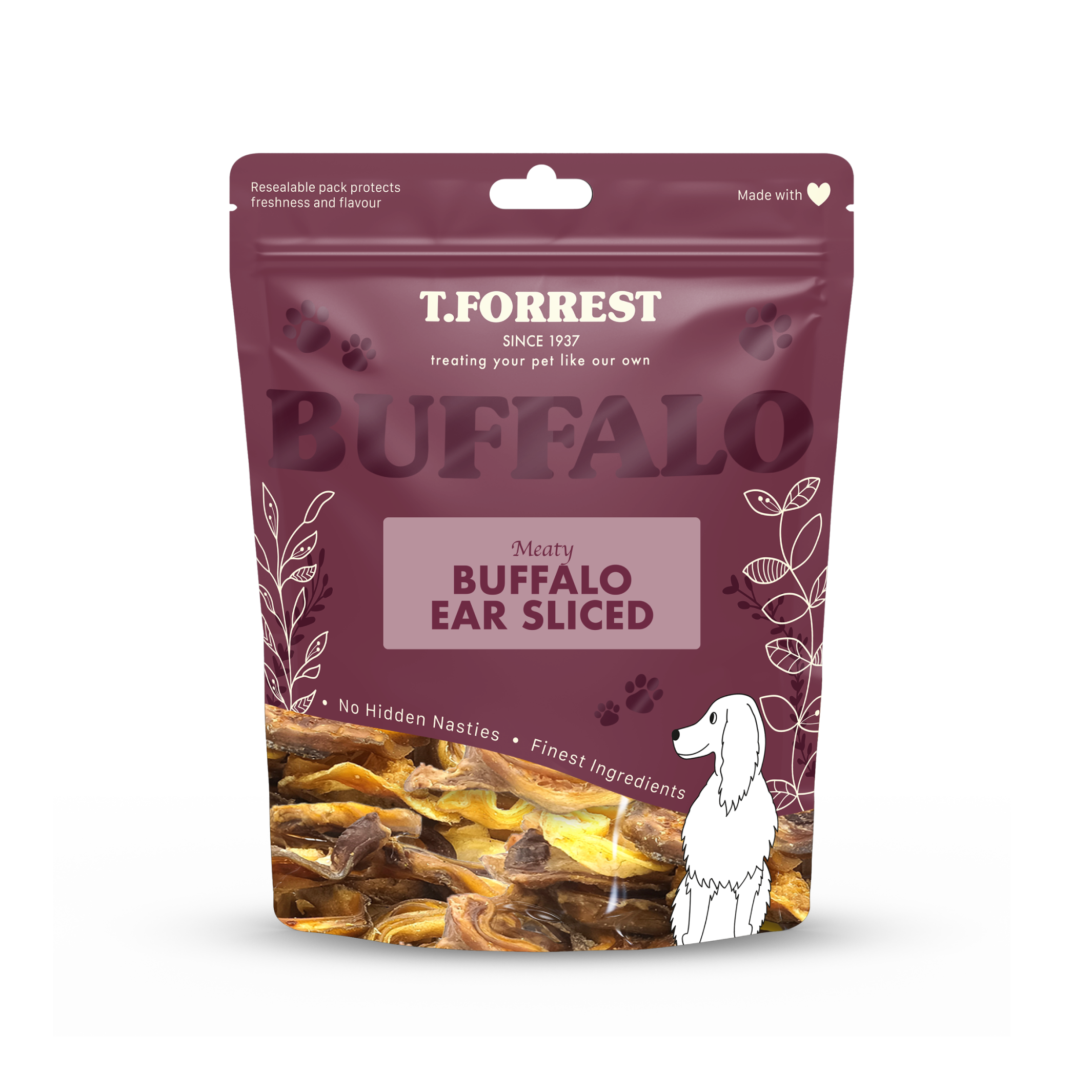 Meaty Buffalo Ear Slices For Dogs | 100% Natural Dog Treat – T.Forrest