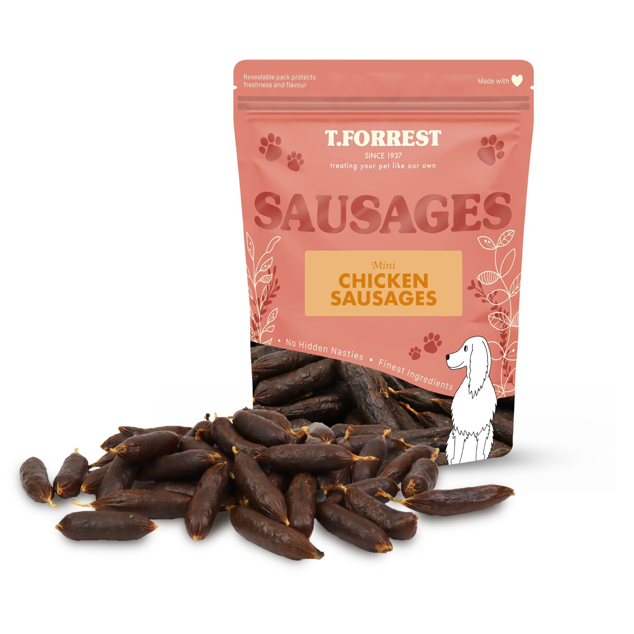 Dried Mini Chicken Sausage for Dogs | Shop Online – T.Forrest